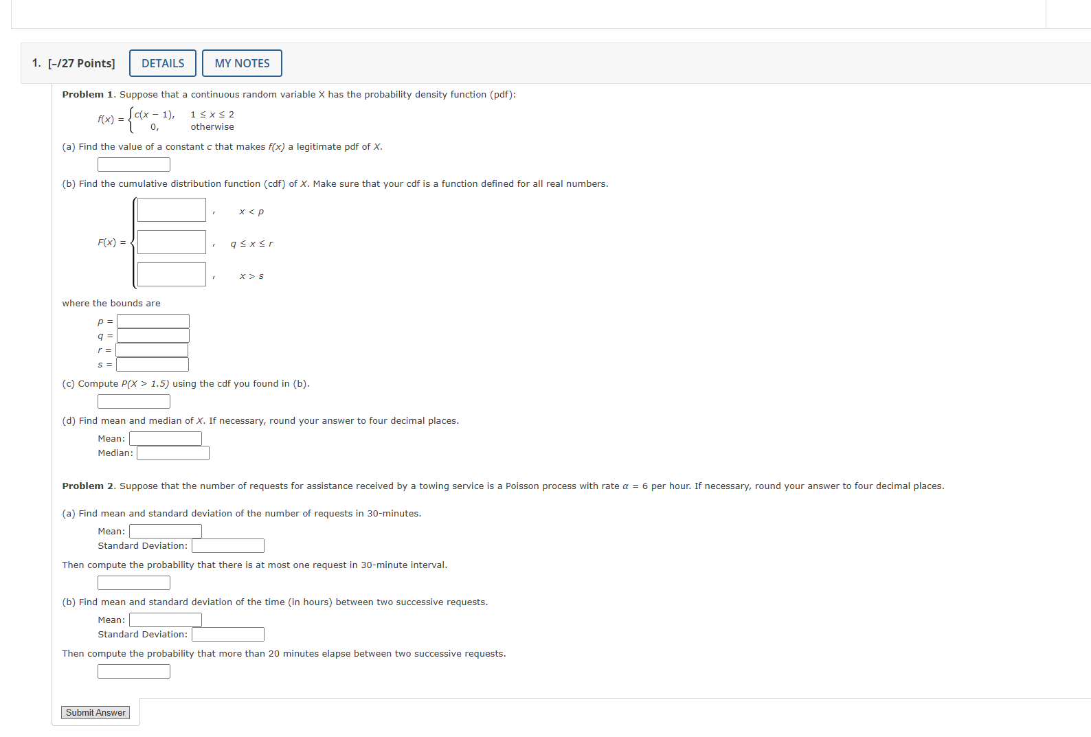 Solved 27 ﻿points Problem 1 ﻿suppose That A Continuous 0245