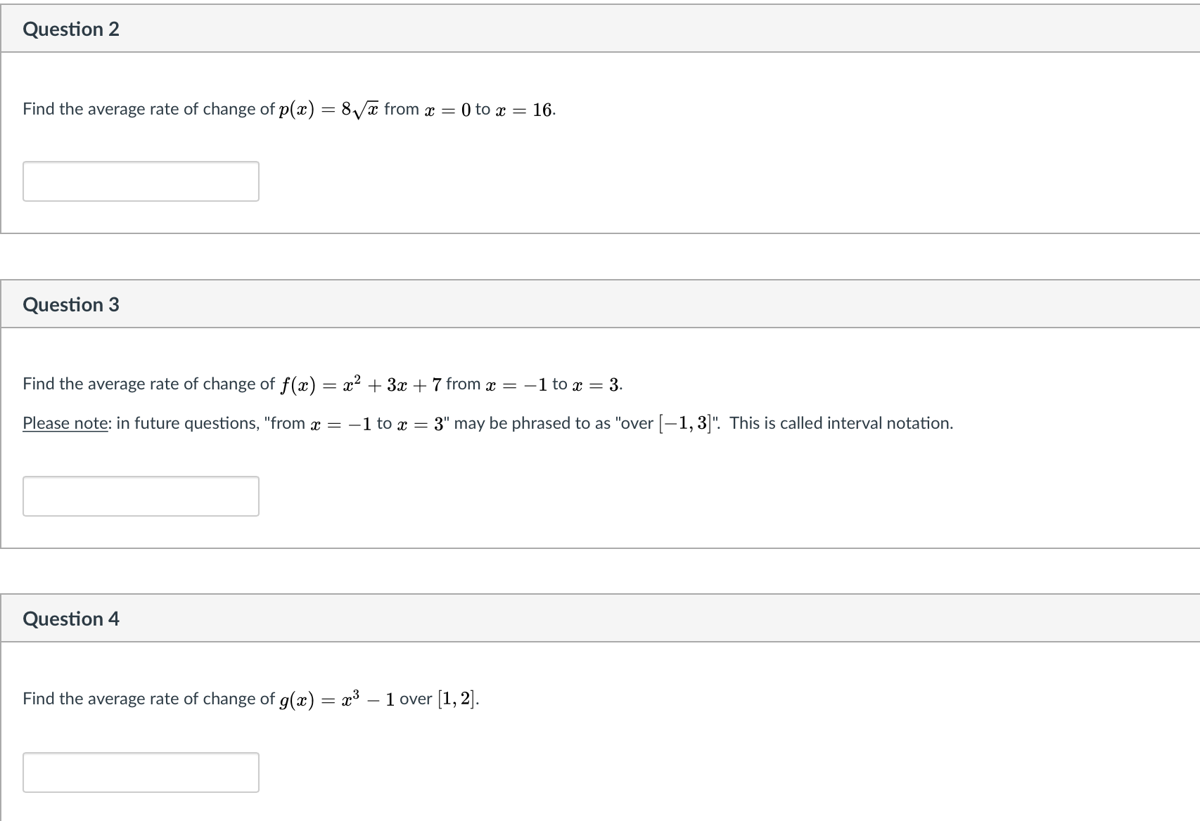 Solved Find the average rate of change of p(x)=8x from x=0 | Chegg.com