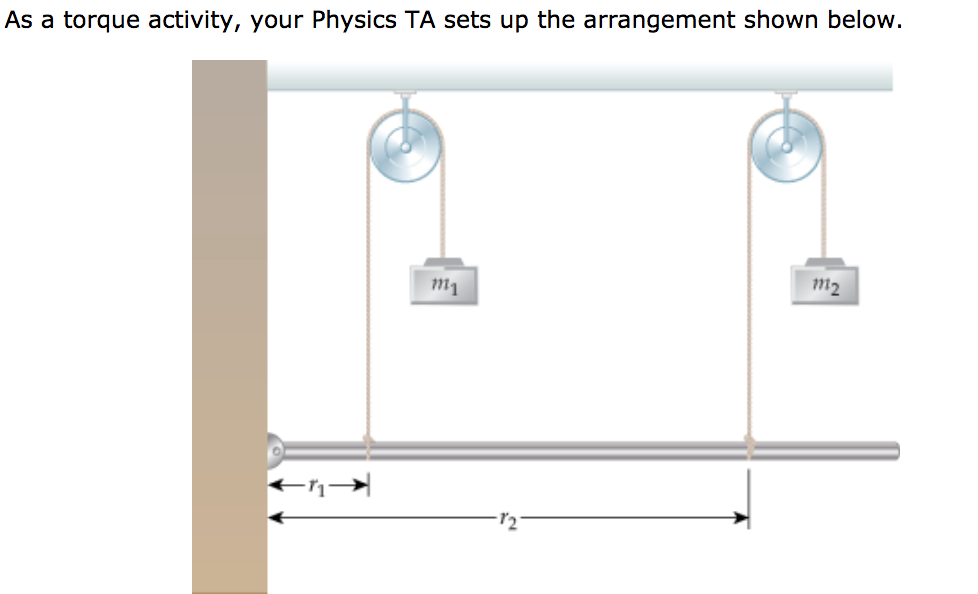 Solved As a torque activity, your Physics TA sets up the | Chegg.com