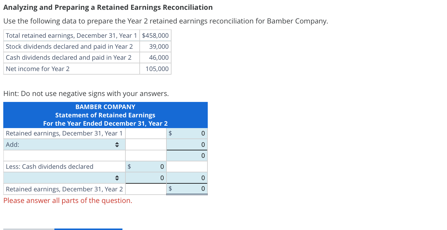 Solved Analyzing and Preparing a Retained Earnings | Chegg.com