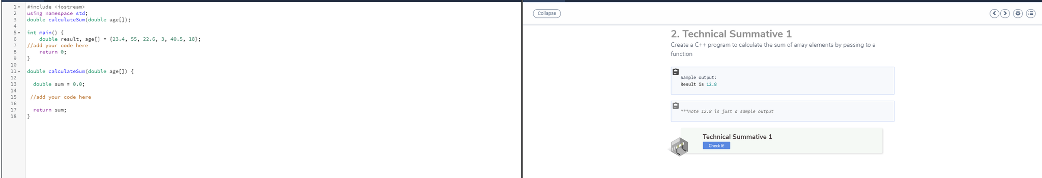 Solved 1#include 2 using namespace std; 3 double | Chegg.com
