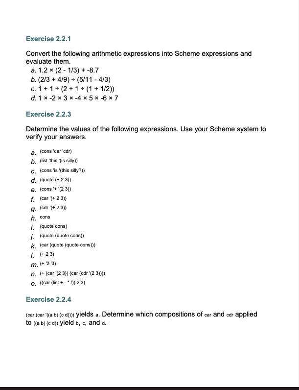 Solved Exercise 2.2.1 Convert the following arithmetic | Chegg.com