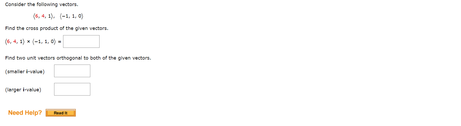 Solved Find Two Unit Vectors That Make An Angle Of 60° With