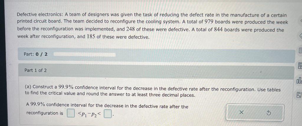 Solved Defective electronics: A team of designers was given | Chegg.com