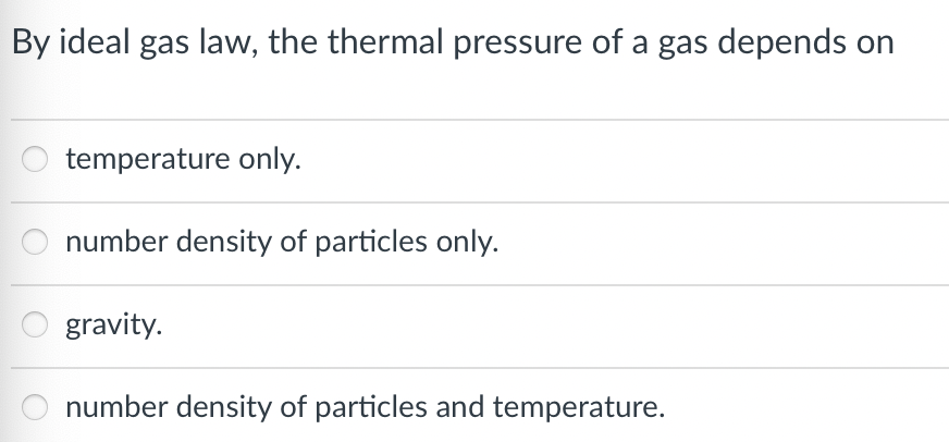 Solved By ideal gas law, the thermal pressure of a gas | Chegg.com
