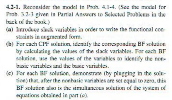 Solved 4.2-1. Reconsider the model in Prob. 4.1-4. (See the | Chegg.com Solved 4.2-1. Reconsider the model in Prob. 4.1-4. (See the | Chegg.com