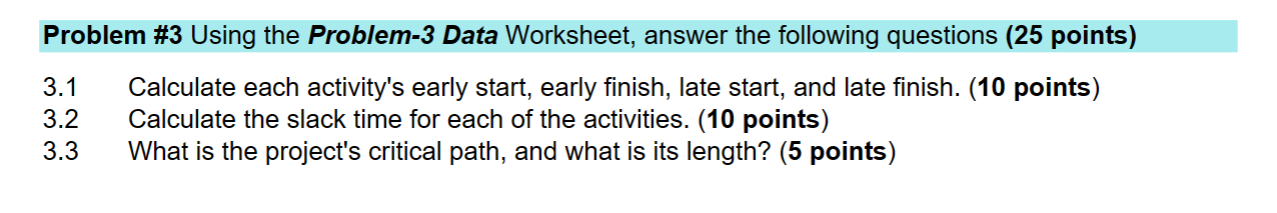 Solved Use the data below to answer the questions, and | Chegg.com
