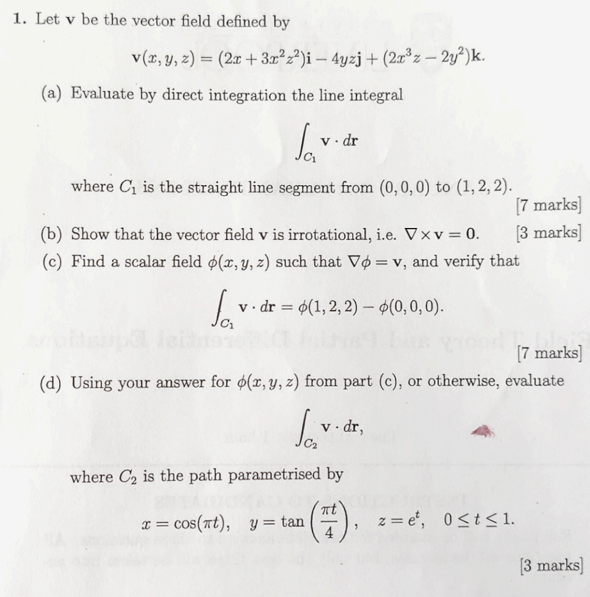 Solved 1. Let \\( \\mathbf{v} \\) be the vector field | Chegg.com