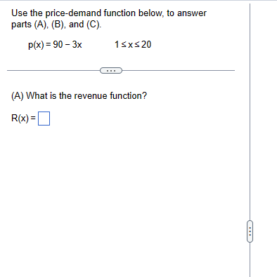 Solved Use the price-demand function below, to answer parts | Chegg.com