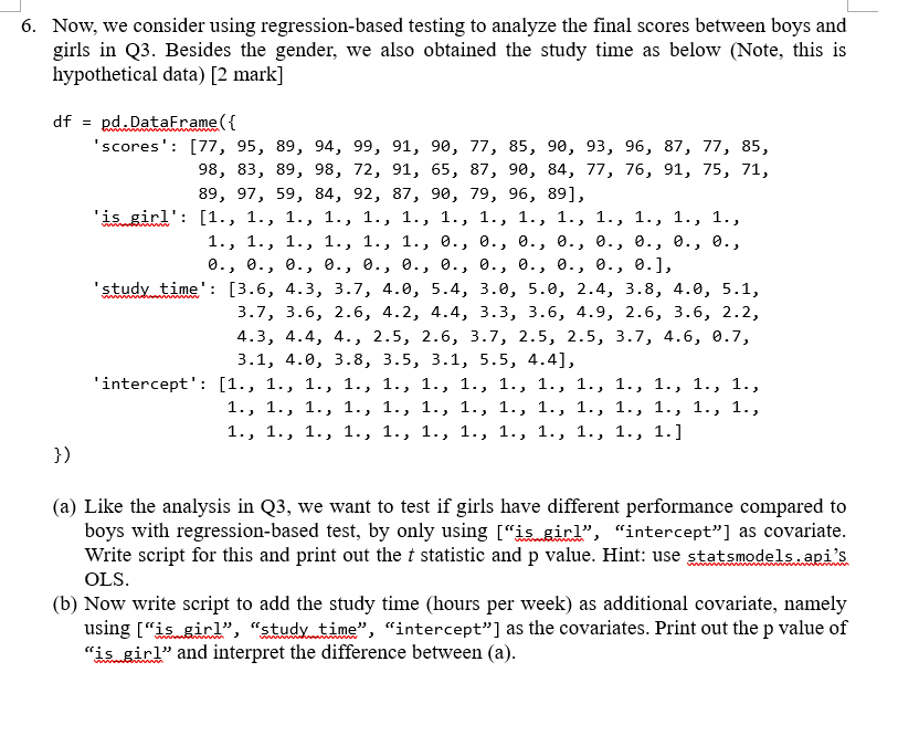 Solved 6. Now, we consider using regression-based testing to | Chegg.com