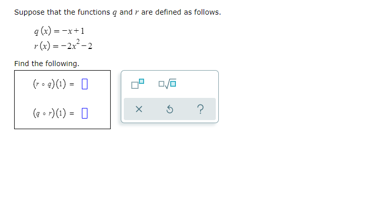 Solved Suppose that the functions q and r are defined | Chegg.com