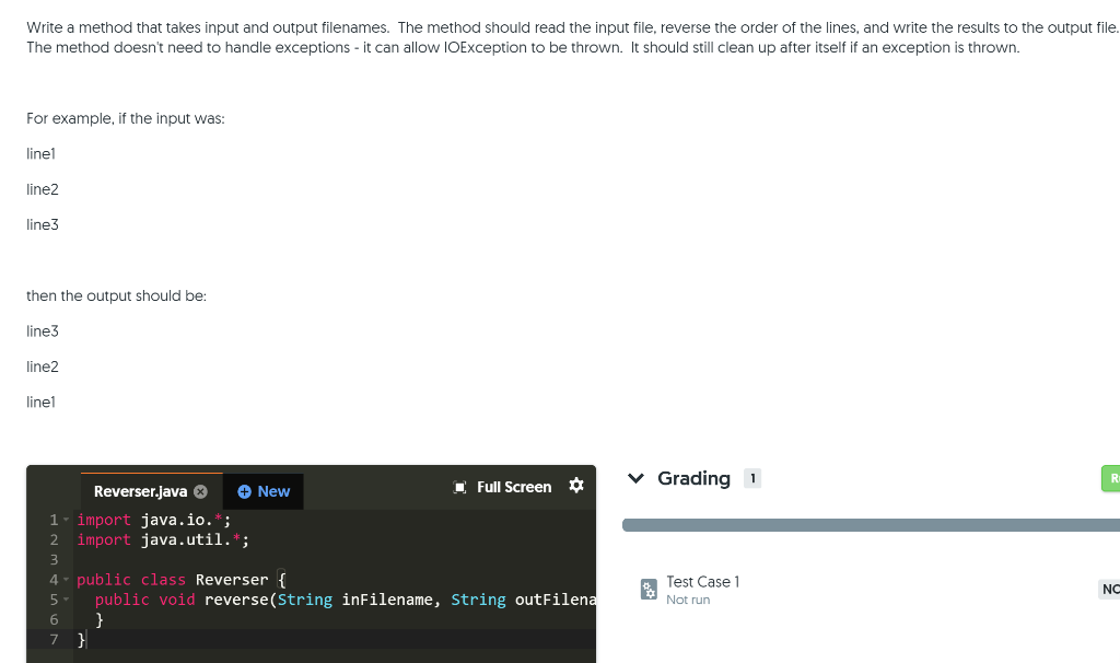 Solved Write a method that takes input and output filenames. | Chegg.com