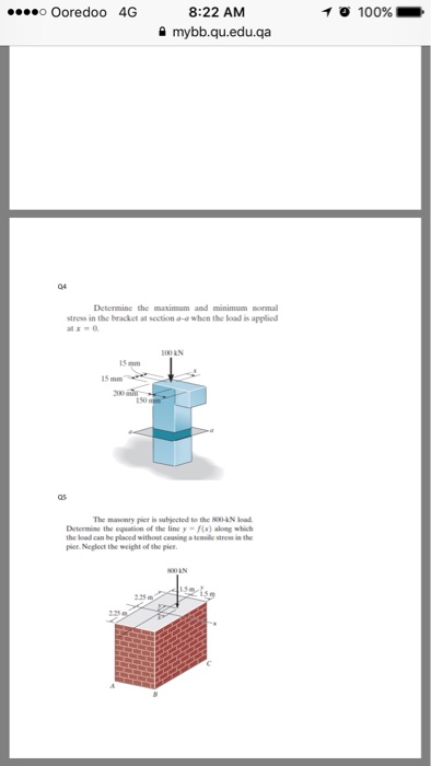 Solved Determine the maximum and minimum normal stress in | Chegg.com