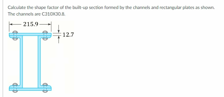 Solved Calculate the shape factor of the built-up section | Chegg.com