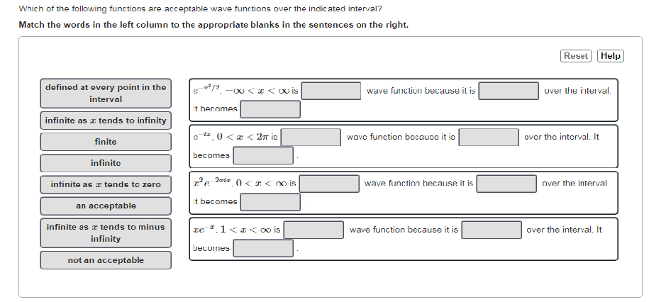 Solved Which of the following functions are acceptable wave | Chegg.com