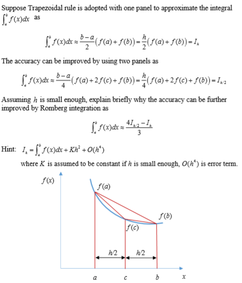 Solved Suppose Trapezoidal rule is adopted with one panel to | Chegg.com