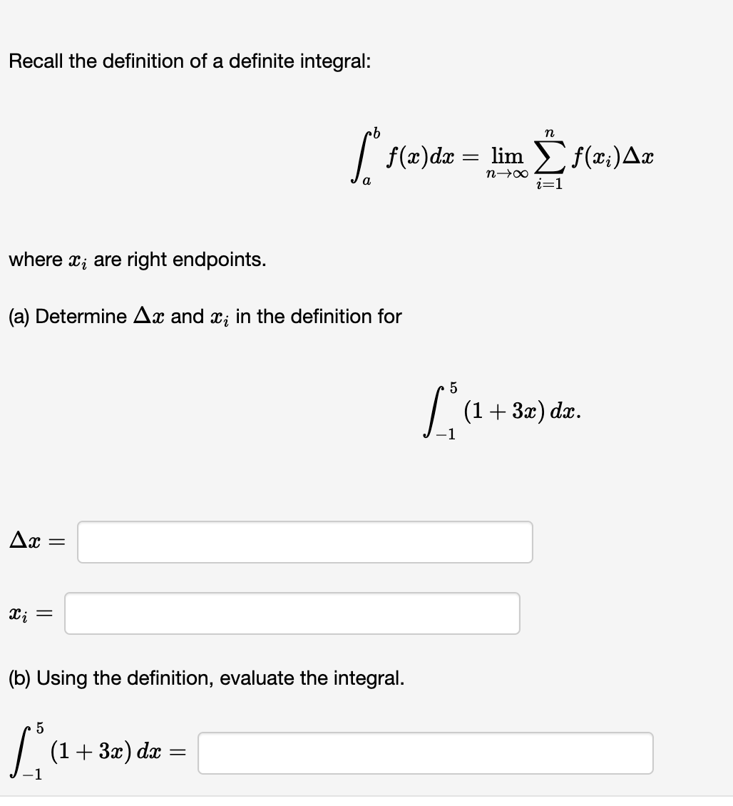 Solved Recall the definition of a definite | Chegg.com