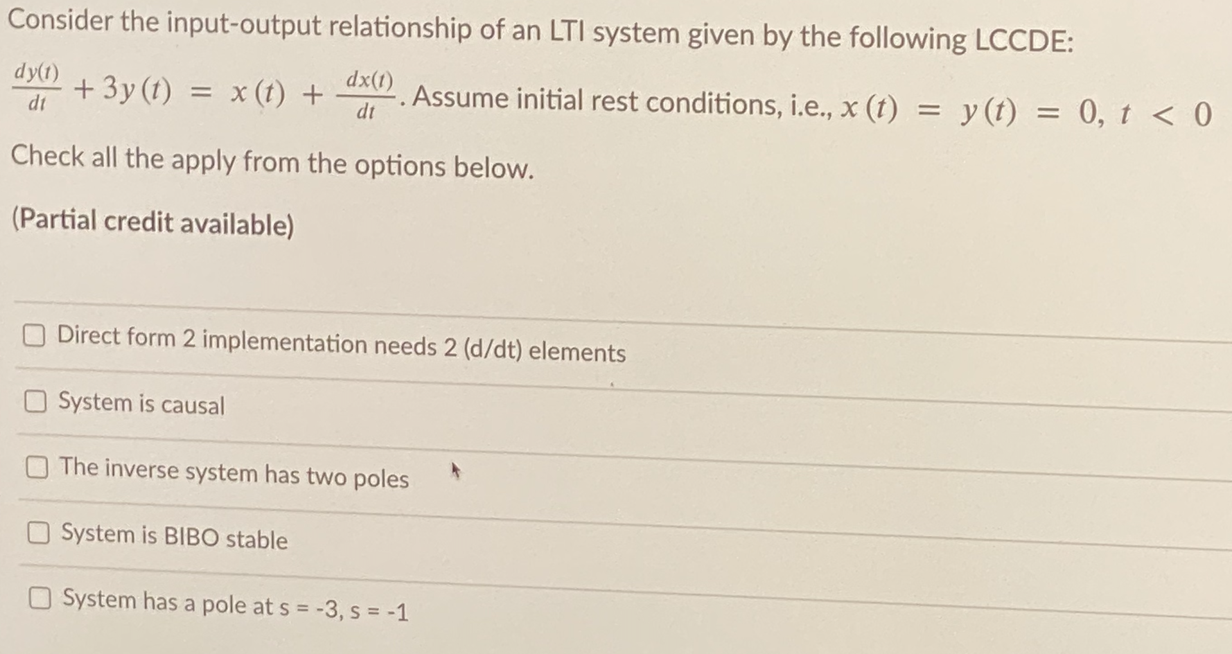 Solved Consider the input-output relationship of an LTI | Chegg.com