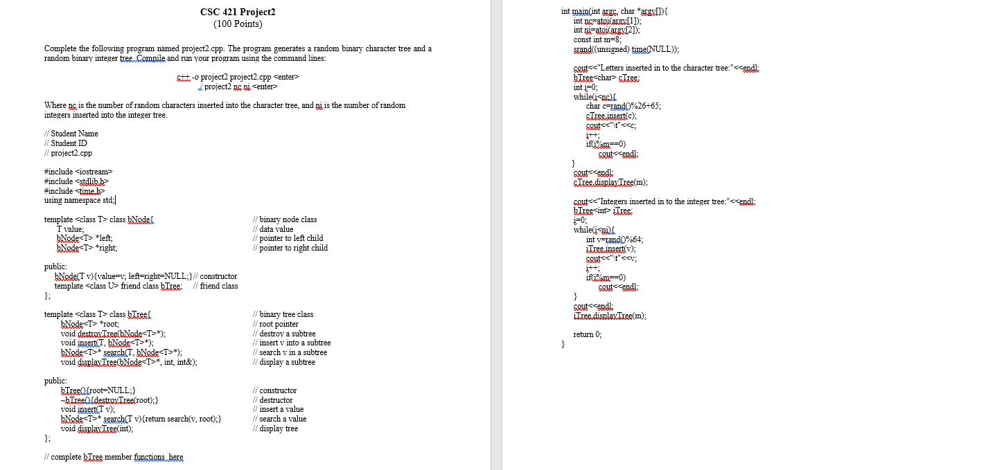 CSC 421 Project2 (100 Points) Complete the following | Chegg.com