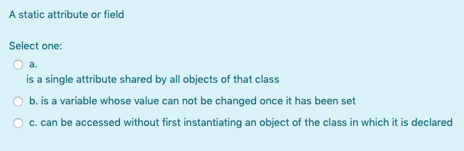 Solved Automatic garbage collection Select one: a. releases | Chegg.com