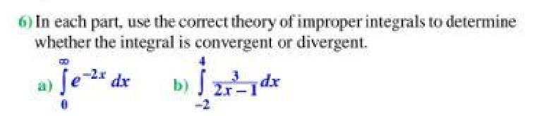Solved 6) In each part, use the correct theory of improper | Chegg.com