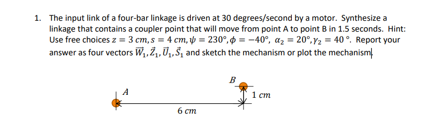 1. The input link of a four-bar linkage is driven at | Chegg.com