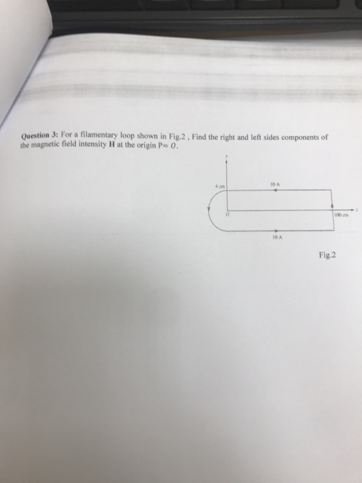 Question 3: For a filamentary loop shown in Fig.2, | Chegg.com