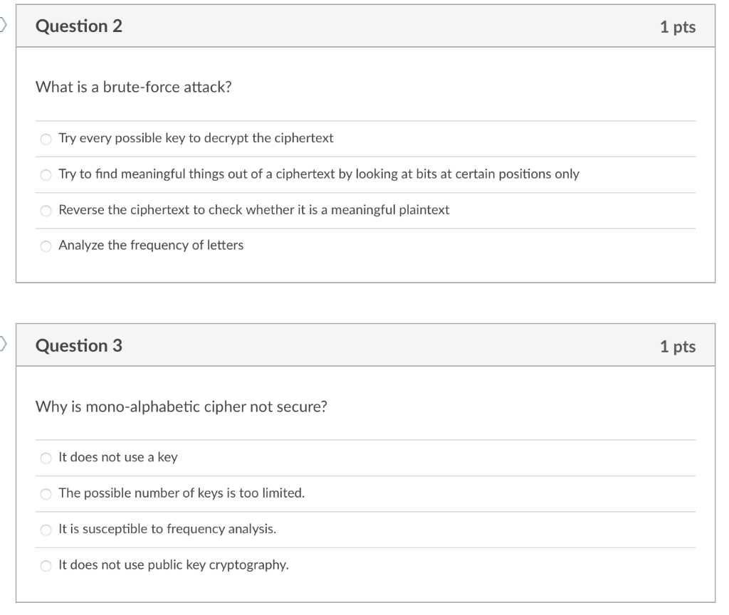 Solved What is a brute-force attack? Try every possible key | Chegg.com