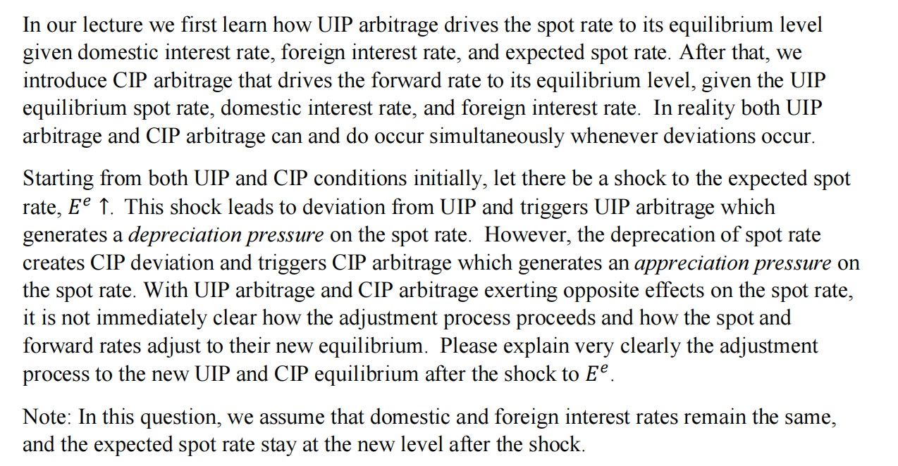 Solved In our lecture we first learn how UIP arbitrage | Chegg.com
