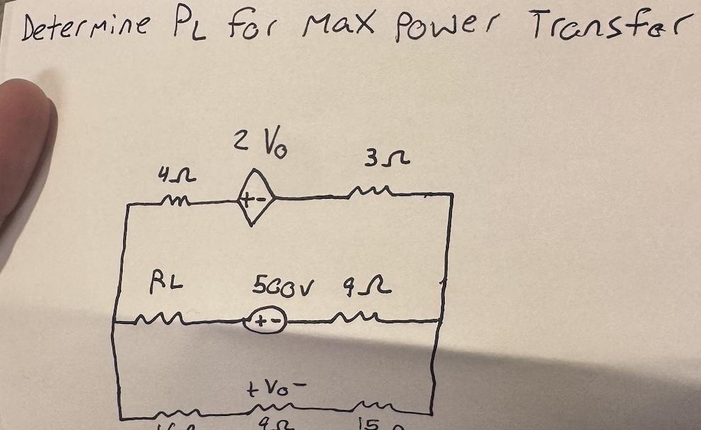 Solved Determine PL ﻿for Max power Transfer : Can someone | Chegg.com