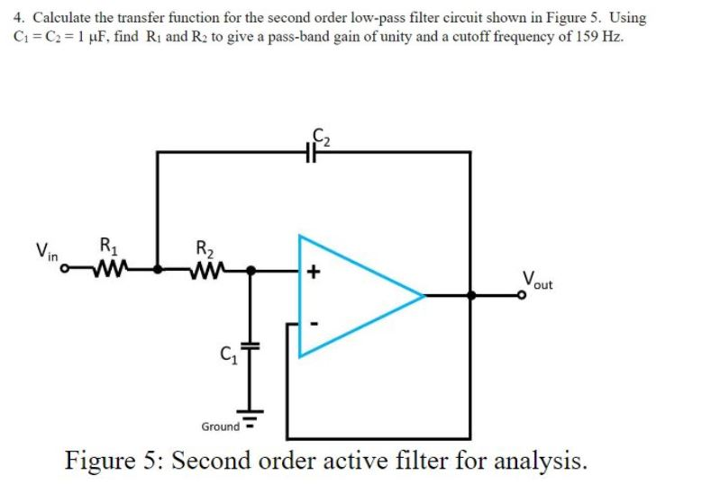 Solved 4. Calculate the transfer function for the second | Chegg.com