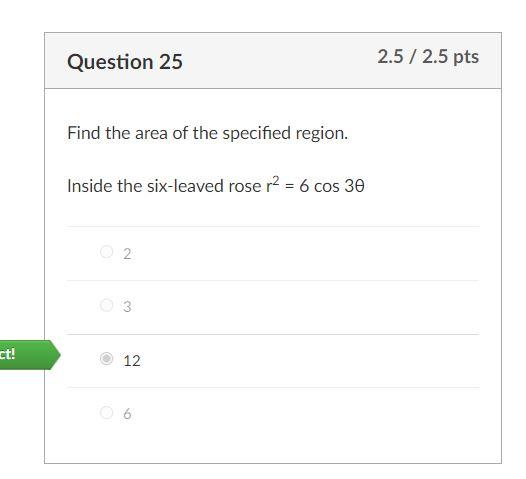 Solved Find the area of the specified region. Inside the | Chegg.com
