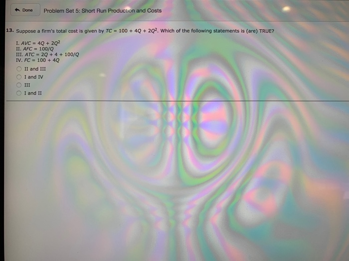 Solved Problem Set 5: Short Run Production and Costs Done , | Chegg.com