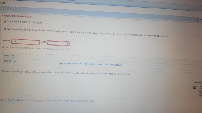 Solved nent Chapter 01, Problem 012 Your answor is | Chegg.com