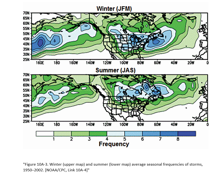 "Figure 10A-3. Winter (upper map) and summer (lower | Chegg.com