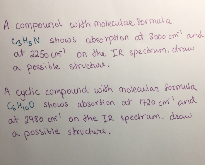 Solved A compound with molecular formula C_3H_5N shows | Chegg.com