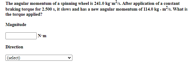 Solved The angular momentum of a spinning wheel is | Chegg.com