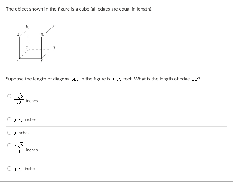Solved The object shown in the figure is a cube (all edges | Chegg.com