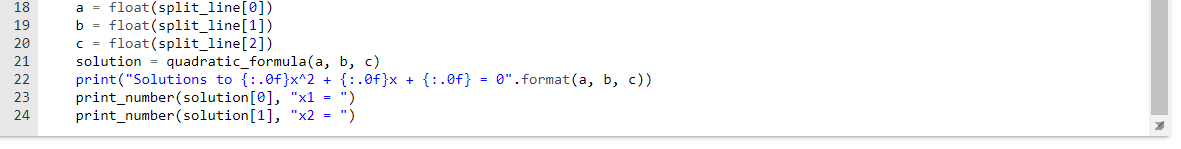 Implement the quadratic_formula() function. The | Chegg.com