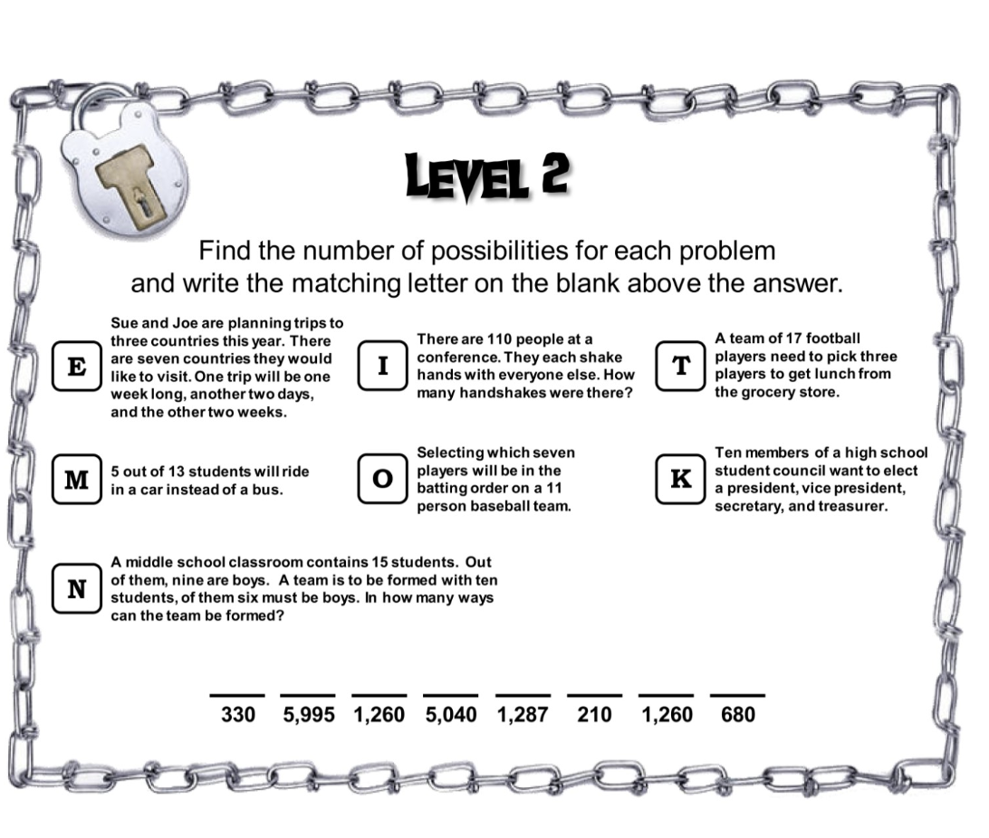 Solved Find the number of possibilities for each problem and | Chegg.com