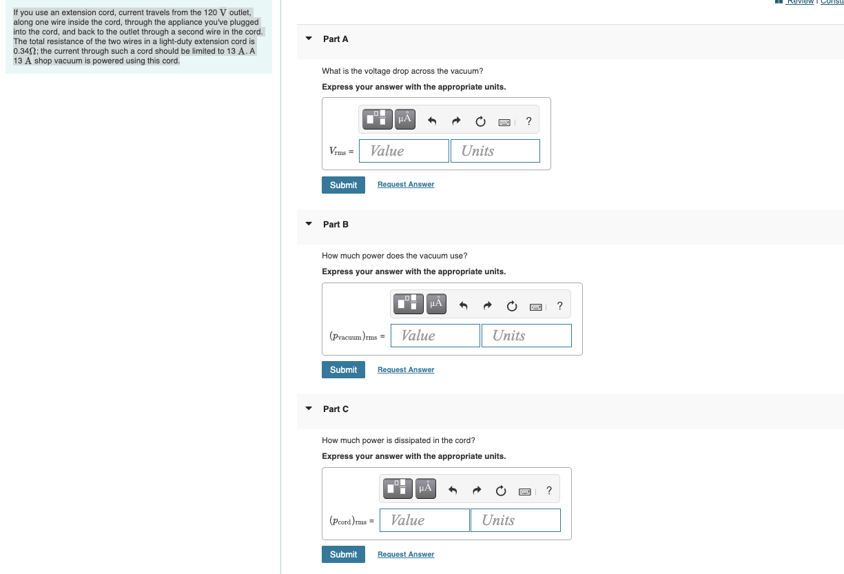 Solved ReviewCorista If you use an extension cord, current | Chegg.com
