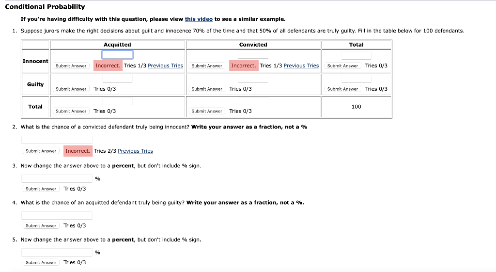 Solved Conditional Probability If you're having difficulty | Chegg.com