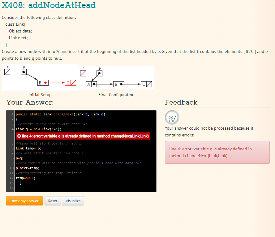 Solved Consider The Following Class Definition Class Chegg