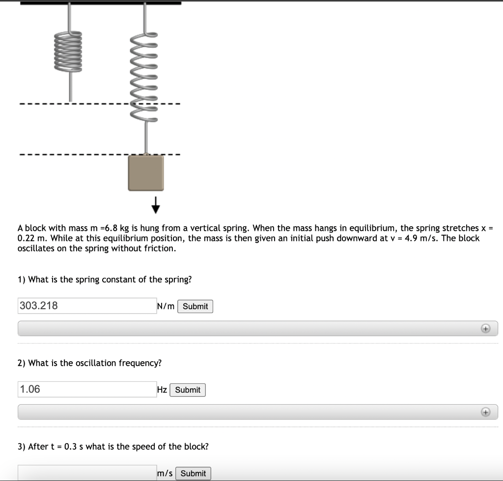 Solved A block with mass m =6.8 kg is hung from a vertical | Chegg.com