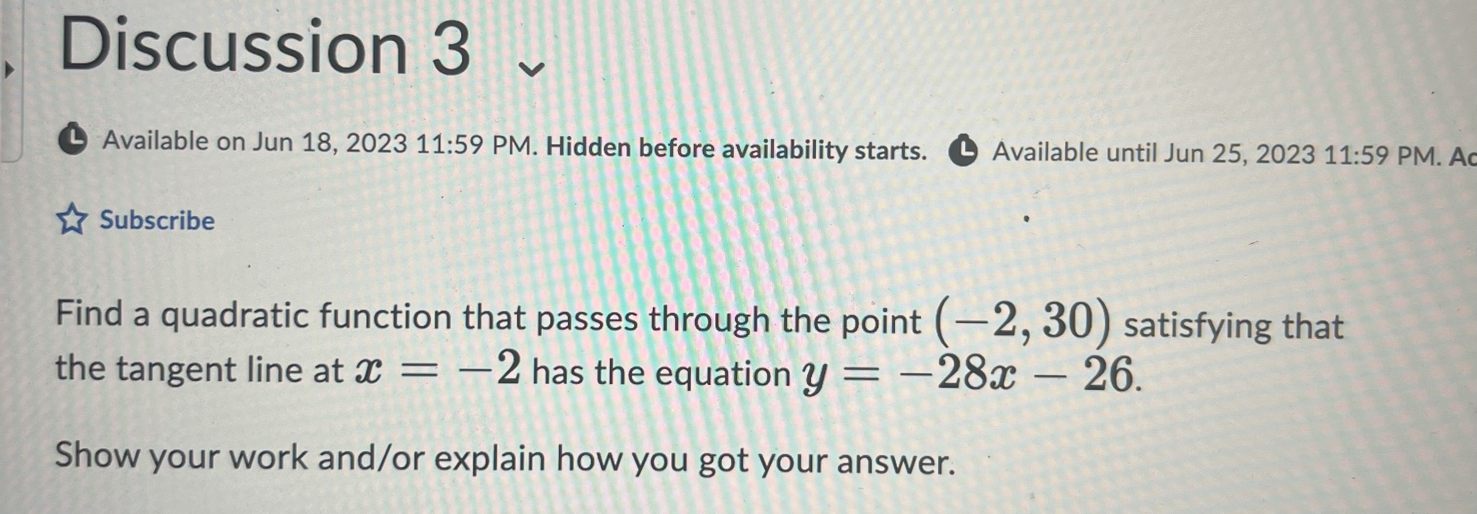 Solved Available on Jun 18, 2023 11:59 PM. Hidden before | Chegg.com