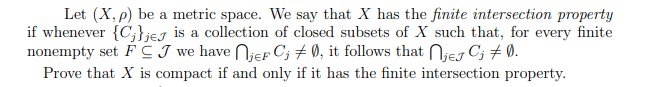 Solved Let (X,ρ) be a metric space. We say that X has the | Chegg.com