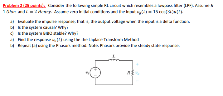 Solved Problem 2 (25 points): Consider the following simple | Chegg.com
