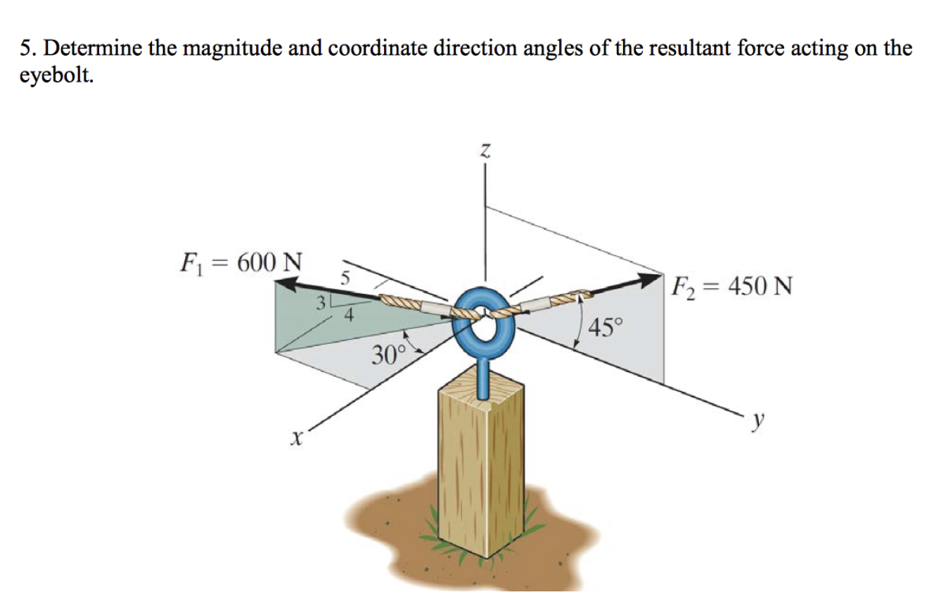 Solved 5 Determine The Magnitude And Coordinate Direction