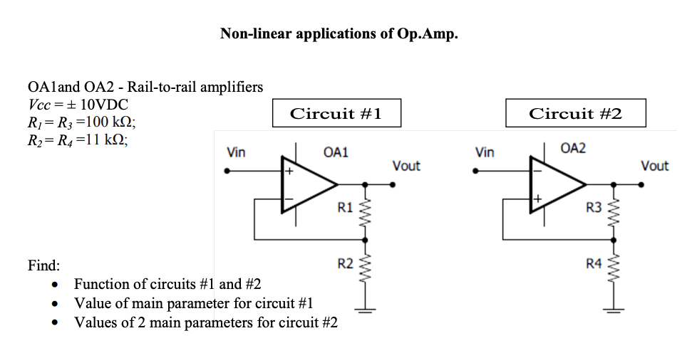 Solved Non-linear applications of Op.Amp. OAland OA2 - | Chegg.com