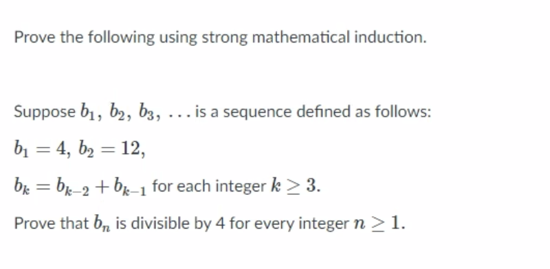 Solved Prove the following using strong mathematical | Chegg.com